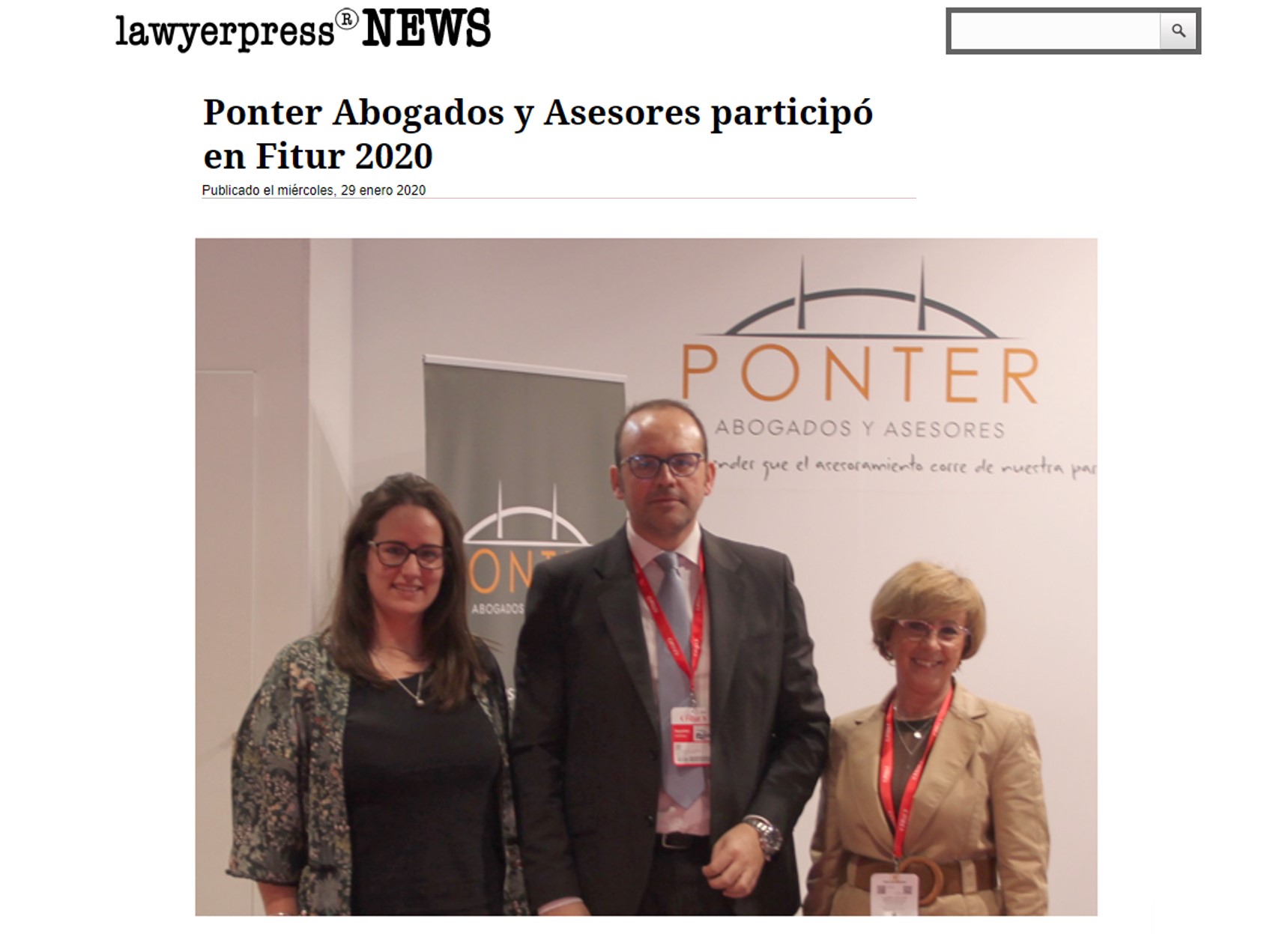 Ponter Abogados y Asesores participó en Fitur 2020 - Ponter Abogados y ...